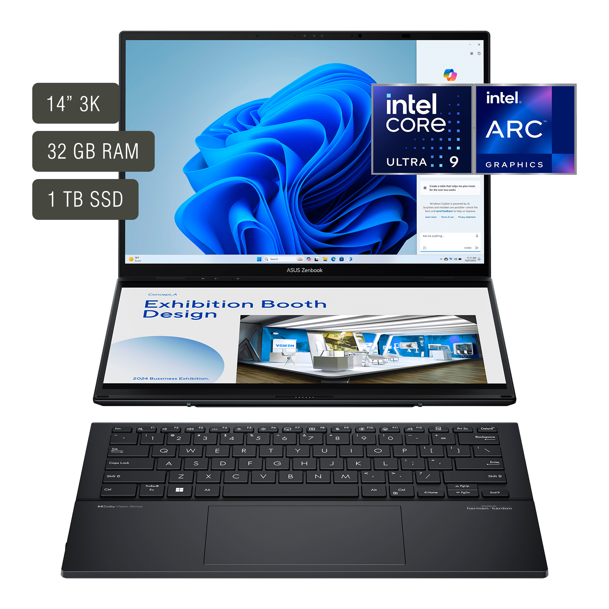 Asus Zenbook Pantalla 14''+ Pantalla Táctil 14'' Intel Core Ultra 9 ...